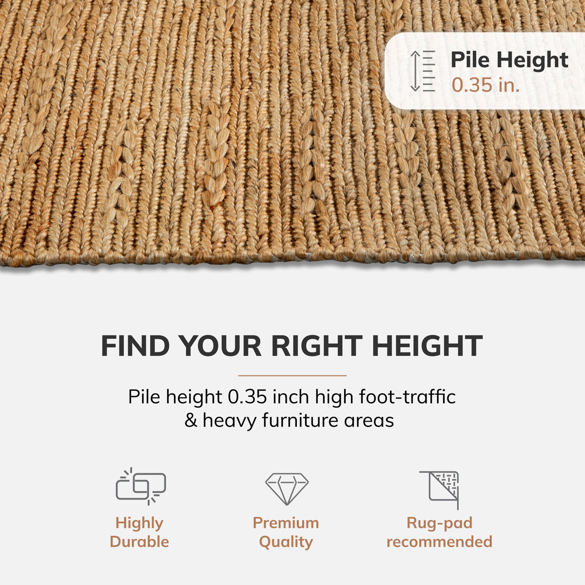 Birch Lane™ Oscar Jute Type Random Weave Natural & Reviews | Joss & Main